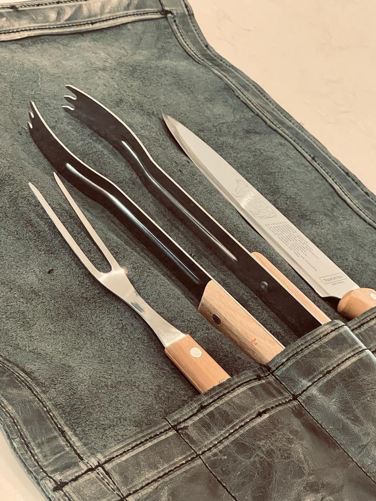 Premium handcrafted genuine leather braai set | Trend{ING} Corporate ...